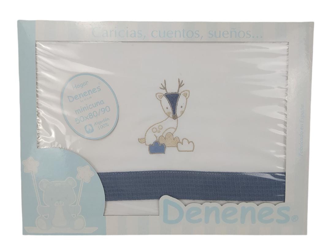 Sábana Verano Minicuna Ciervo Azul – Mikeko