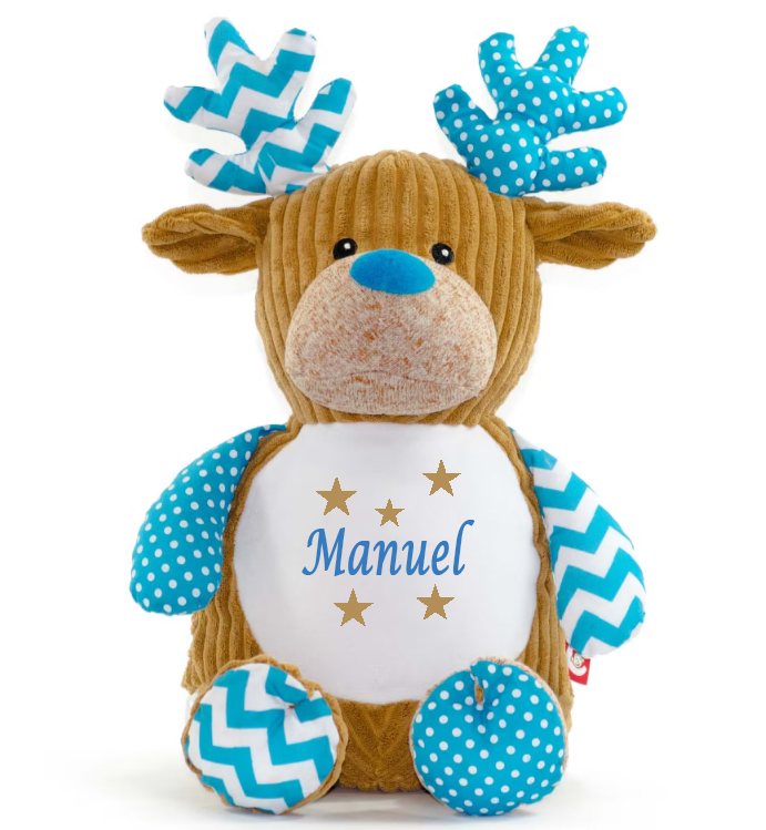 Peluche Personalizado Reno Azul – Mikeko